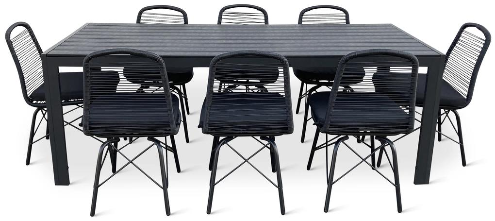 Nábytek Texim Kovový zahradní nábytek - stůl Viking XL + 8x židle Gigi + polstry ZDARMA