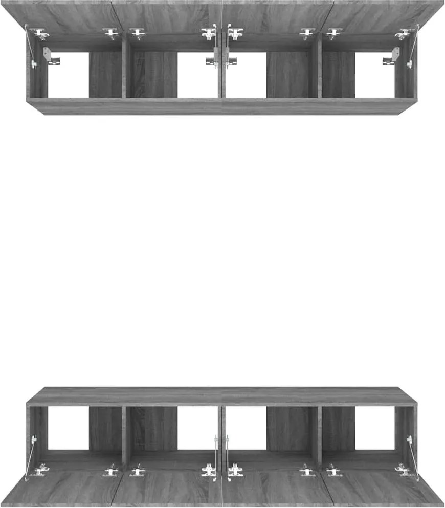 TV skříňky 4 ks šedé sonoma 80 x 30 x 30 cm kompozitní dřevo 3114188