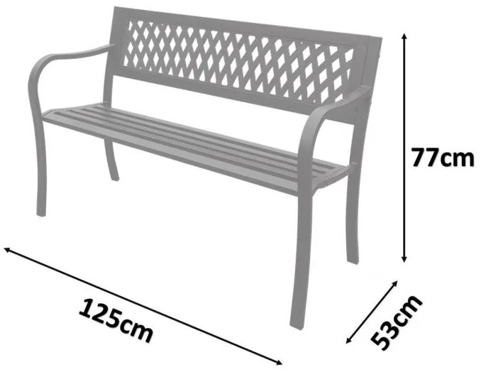 Černá zahradní lavice 125 x 53 x 77 cm