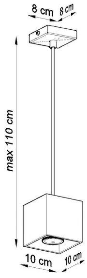 Sollux SL.0061 - Lustr na lanku QUAD 1 1xGU10/40W/230V šedá