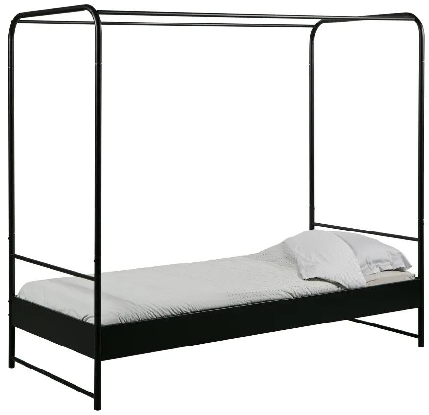 OnaDnes -20% Hoorns Černá kovová jednolůžková postel Alma 90 x 200 cm