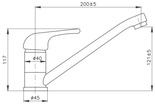 RAV Slezák SA005.0 - Dřezová baterie SAZAVA 11,7 cm lesklý chrom