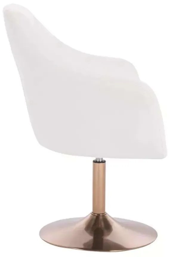 LuxuryForm DESIGN Otočné křeslo ANDORA na zlatém talíři - bílé