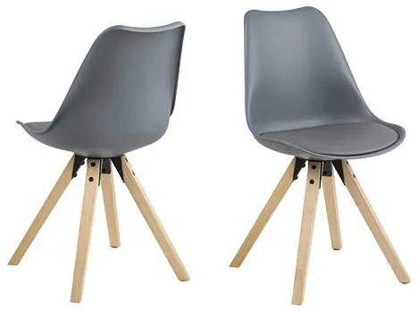 Jídelní židle Dima (set 2 ks), dřevo/šedá