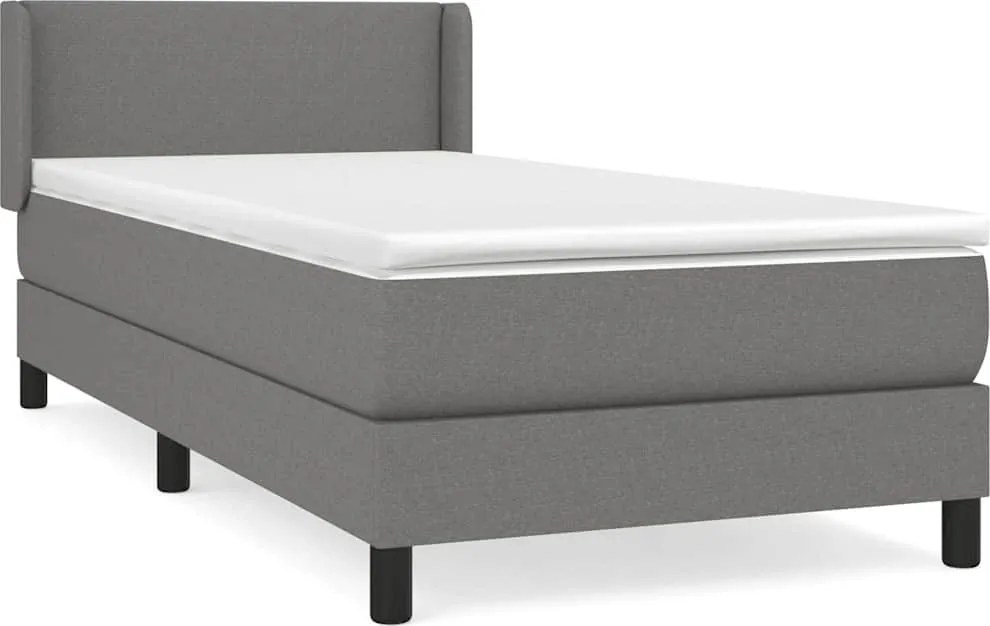 Box spring postel s matrací tmavě šedá 80 x 200 cm textil 3129506