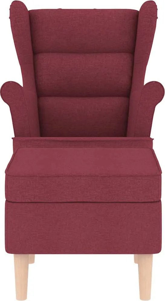 Křeslo s podnožkou vínové textil 3307992