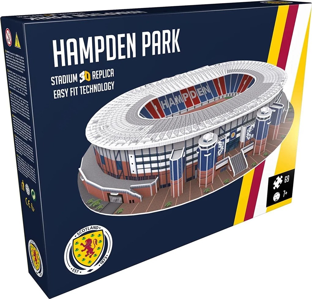 3d puzzle stadium 3d replica 3d puzzle stadion hampden park - fc queen's park 69 dílků