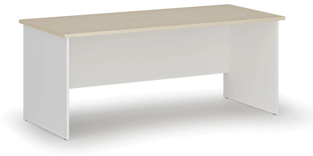 Kancelářský psací stůl rovný PRIMO WHITE, 1800 x 800 mm, bílá/wenge