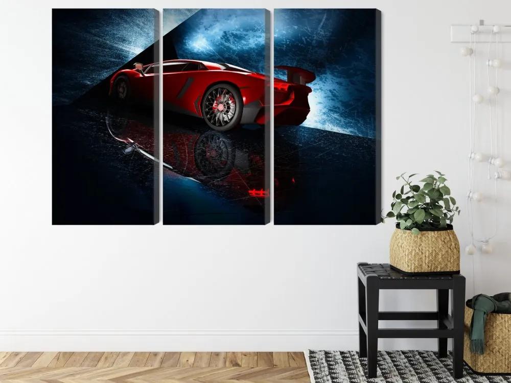 Vícedílný obraz Sportovní Auto Na Abstraktní Pozadí Nedostatek Nedostatek Plátno Canvas 120x80