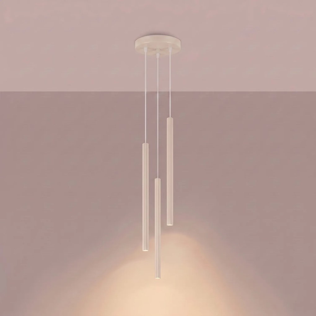 Sollux Lighting Závěsné svítidlo ARCHE 3P béžové