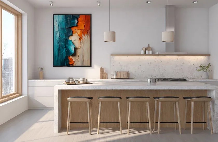Barevný střet - obraz - Moderní abstrakce plná kontrastů 39 - 50 x 70 cm - 649 Kč