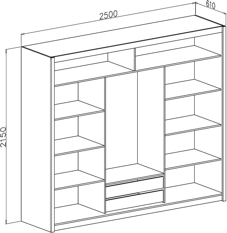 CASARREDO Šatní skříň LIBERATA 2 250 bílá