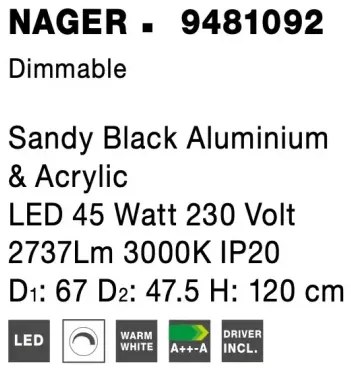 LED lustr Nager 59 černé
