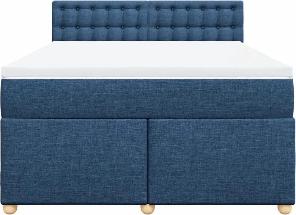 Box spring postel s matrací modrá 160x200 cm textil 3289051