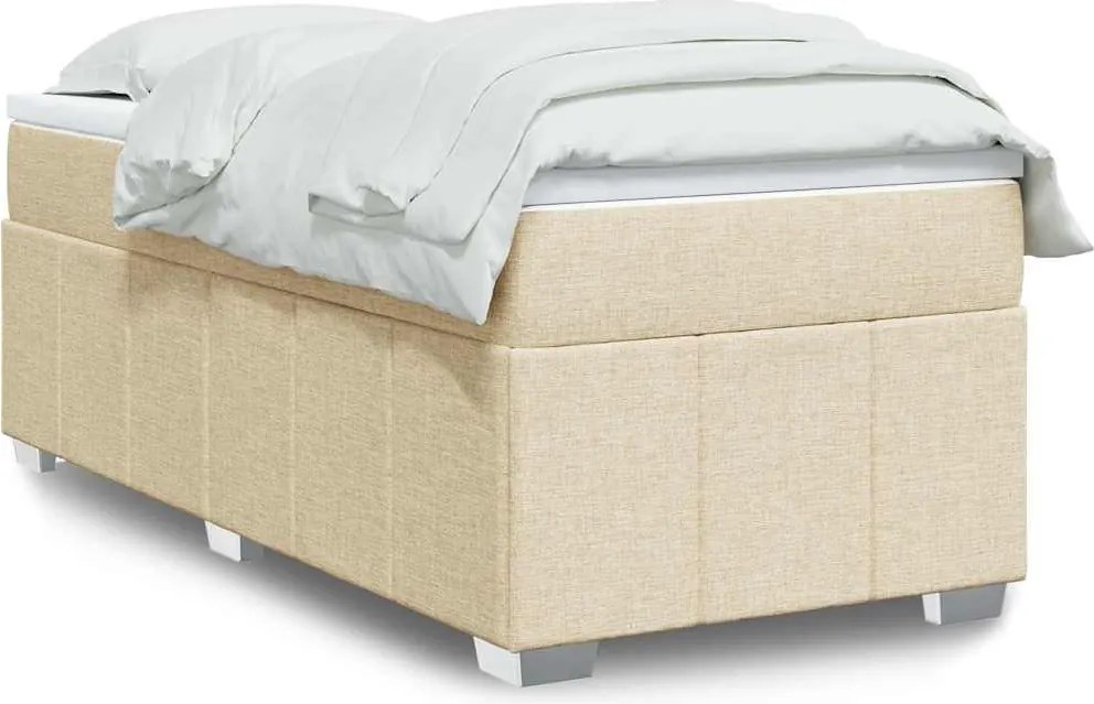 Box spring postel s matrací krémová 100 x 200 cm textil 3285454