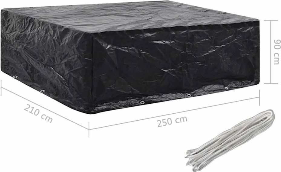 Plachty na zahradní nábytek 2 ks 8 oček 250 x 210 x 90 cm 279132