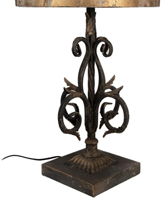 Stolní lampa s ozdobnou stojací nohou a zlatým stínidlem – 36x71 cm