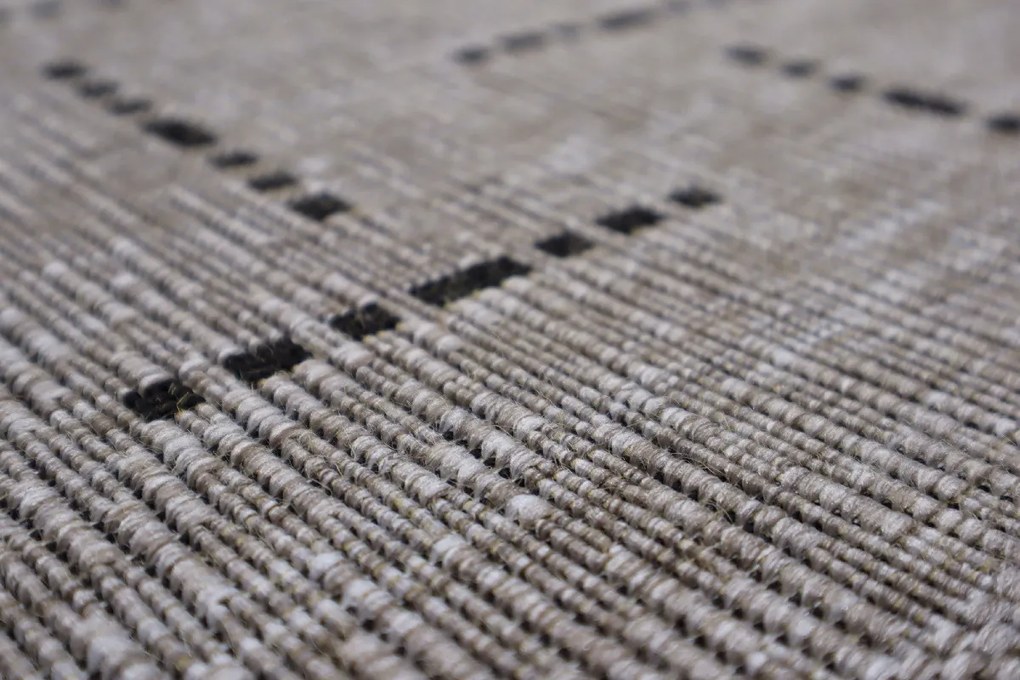 Devos Caby (DC Carpets), Kusový koberec FLOORLUX Silver/Black 20008 – na ven i na doma, 120x170, šedá, chodba / předsíň