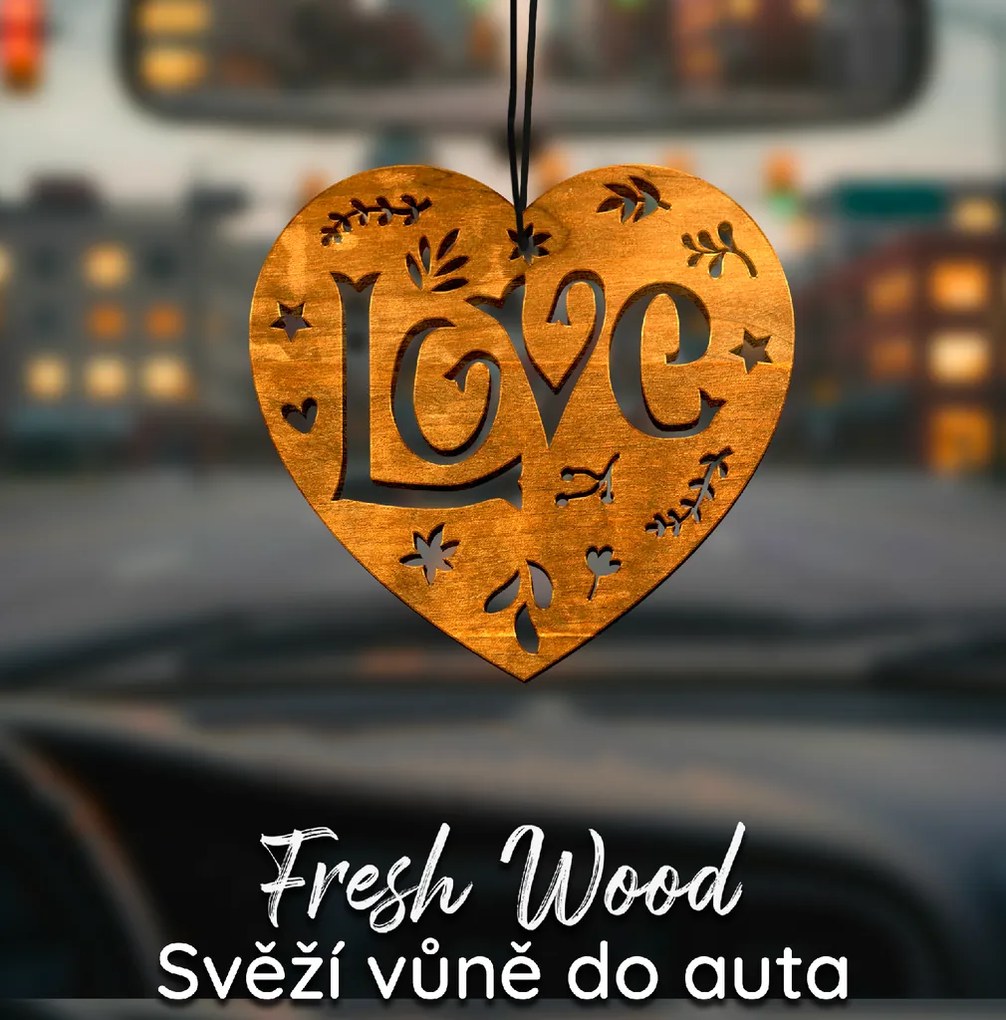 Ahome CZ Dřevěná vůně do auta –  Love