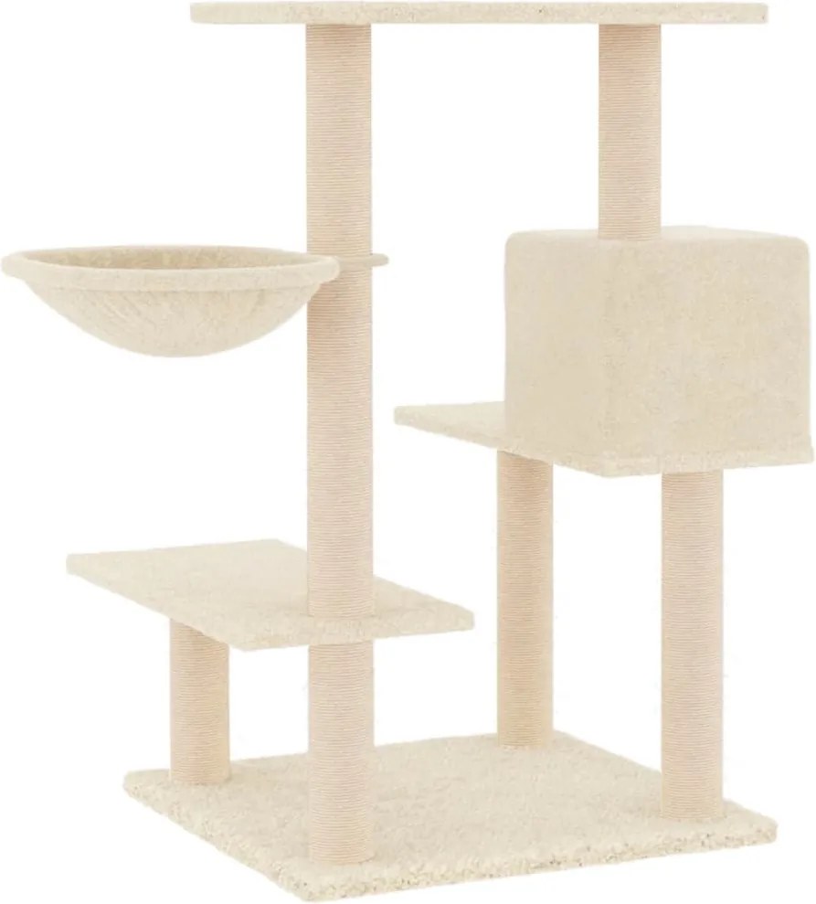 Škrabadlo pro kočky se sisalovými sloupky krémové 82,5 cm 172385