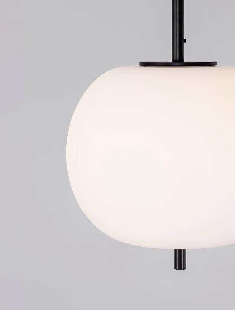 Bílé/černé skleněné závěsné svítidlo ø 30 cm Lato – Nova Luce