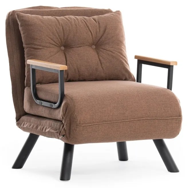 Atelier del Sofa 1-místná pohovka Sando Single - Light Brown, Světlá Hnědá