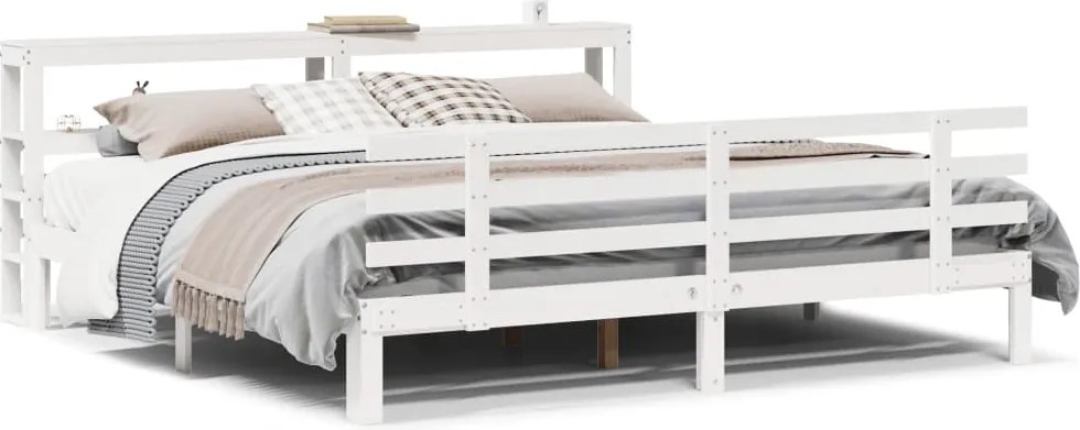 Rám postele s čelem bez matrace bílý 200x200 cm 3306121