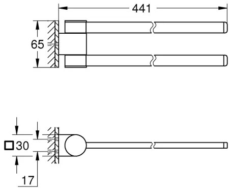 GROHE 41063000 - Držák na ručníky SELECTION 441 mm lesklý chrom