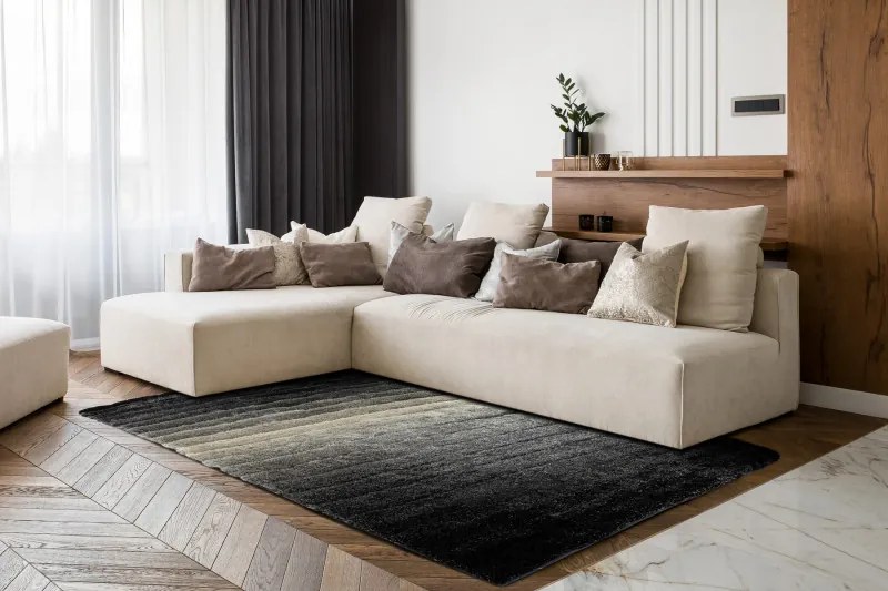 Dywany Łuszczów, Kusový koberec Flim 007-B6 Stripes grey, 160x220, šedá, ložnice