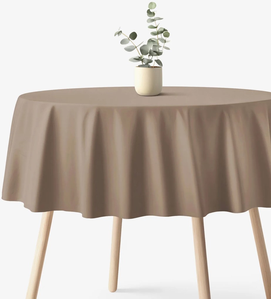 Goldea kulatý ubrus 100% bavlněné plátno - kávový hnědý Ø 110 cm