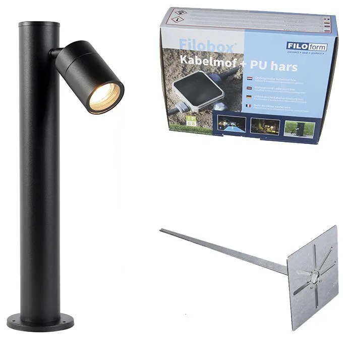 Venkovní lampa černá 45 cm nastavitelná IP44 - Solo