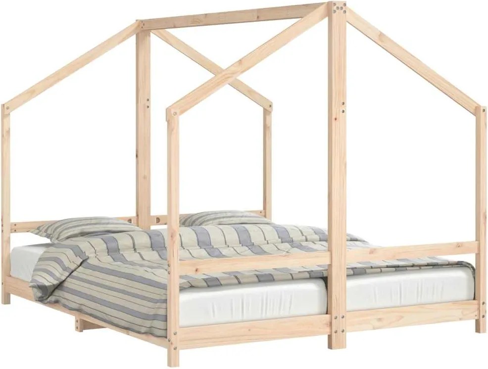 Dětská postel 2x (80 x 200) cm masivní borové dřevo 3200586