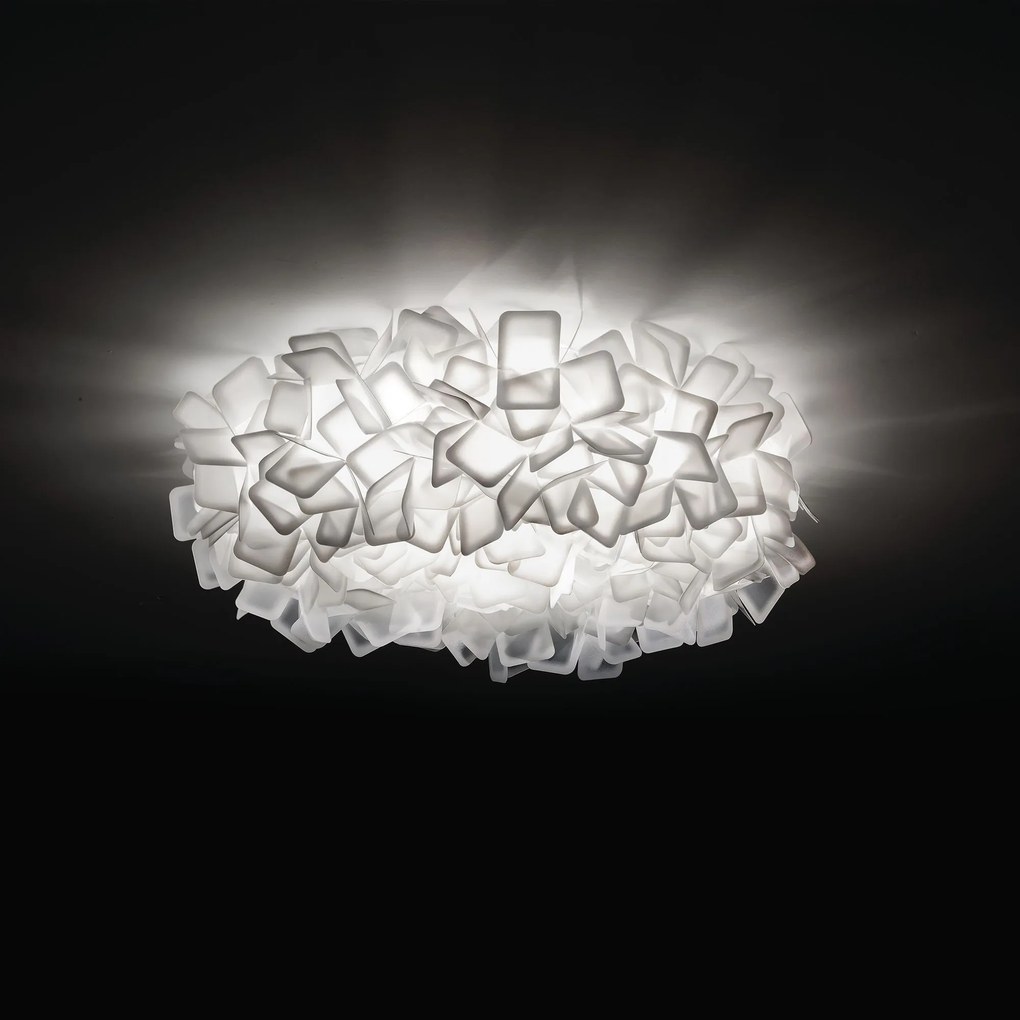Slamp Clizia Opal Large, bílé stropní designové svítidlo, 3x12W E27, prům. 78cm