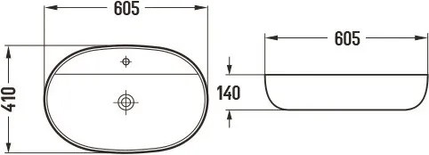 Mexen Adel, umyvadlo na desku 60 x 41 cm, bílá, 22166000