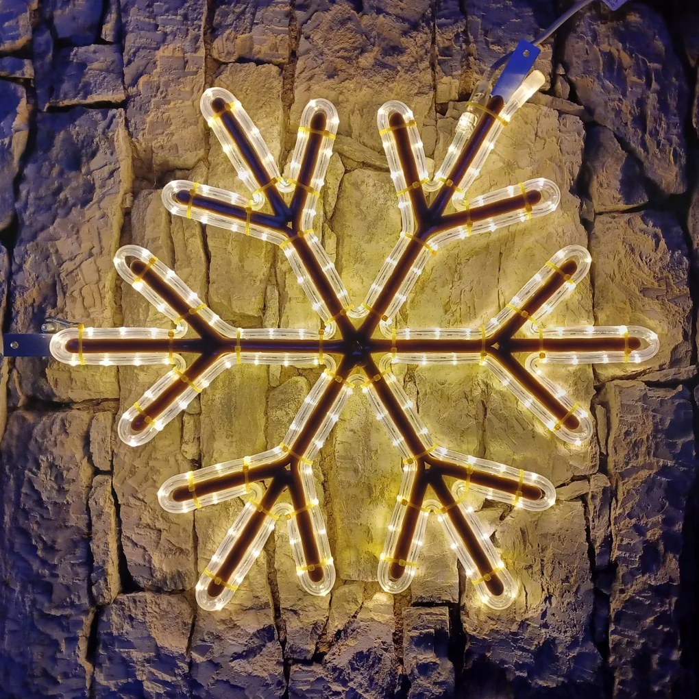 Easy Fix 2D LED světelná vločka VI., Ø 65 cm, teple bílá, závěsný, 3D tisk, IP67