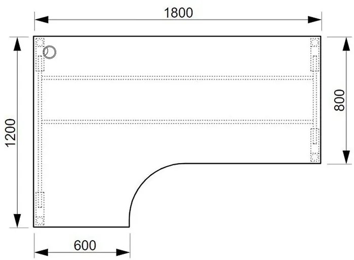 Kancelářský stůl Ergo pravý Hobis UEA 180060P, deskaakát, bílá RAL 9016