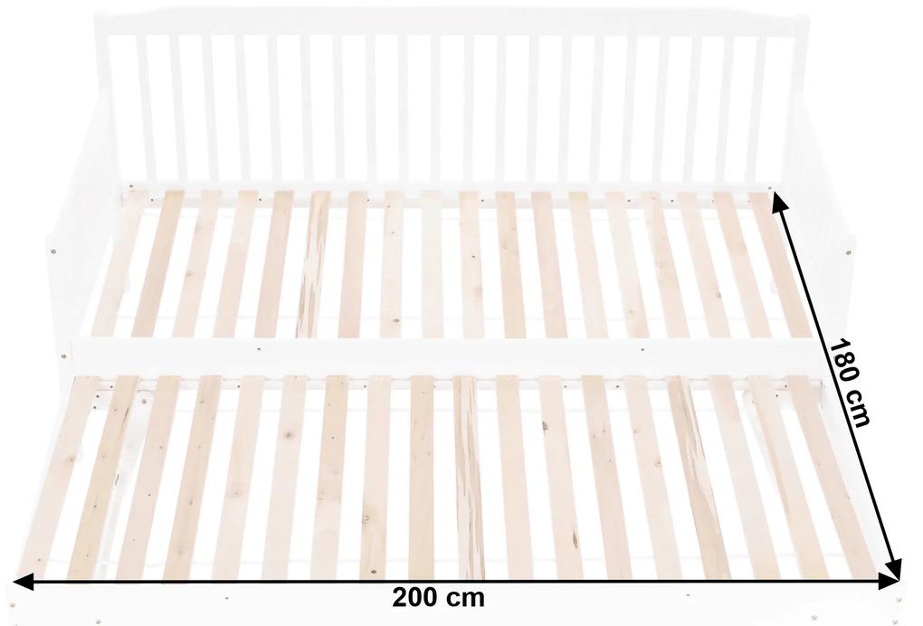 Dětská rozkládací postel 90 cm Pazzan (bílá) (s roštem). 1034667