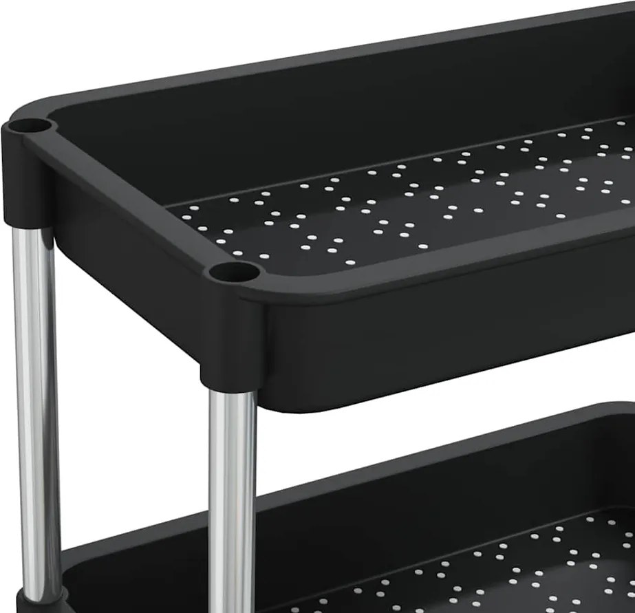 Kuchyňský vozík s 5 patry černý 42x29x128 cm železo a ABS 336331