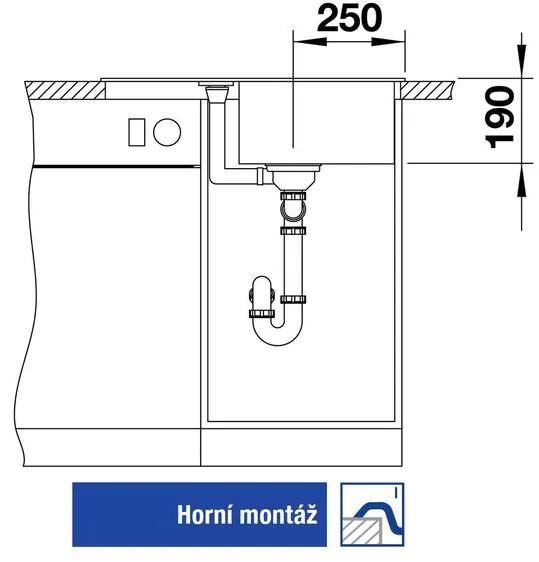 Blanco Metra 45 S Compact Granitový dřez s odkapem oboustranné provedení, 68x50cm, tartufo 519569