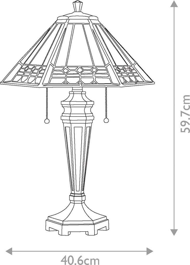 Elstead ARDEN-TL vitrážová lampa 60 cm 2x60W