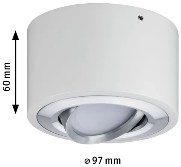 Paulmann 79708 Argun, stropní svítidlo, 1x4,8W LED 3000K dimswitch, prům.9,7cm