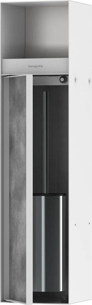 Hansgrohe XtraStoris Rock, wc kartáč na zabudování s držákem na toaletní papír, bílá matná, HAN-56062700