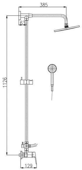 RAV Slezák Colorado Sprchový systém s baterií, rozteč 15 cm, zlato CO182.5/4Z