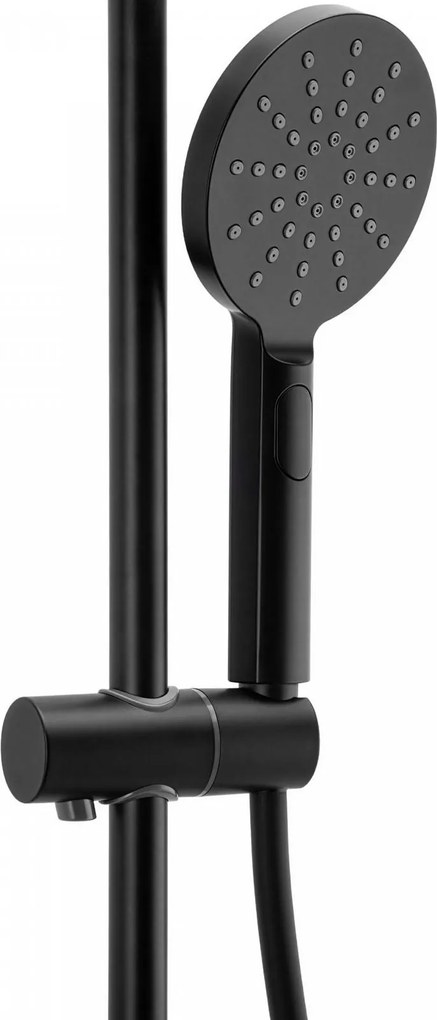 Erga Dubaj, sprchový set s baterií a hlavovou sprchou 23 cm, černá matná, ERG-YKA-BP.DUBAJ23-BLK