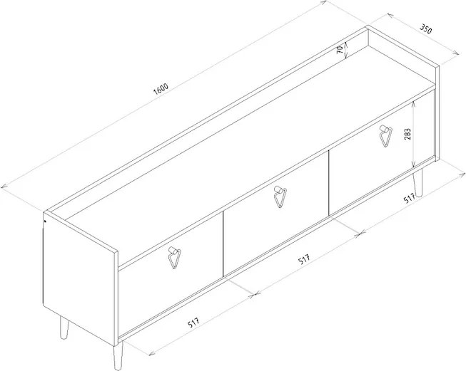 TV stolek PIENA 160 cm, bílý