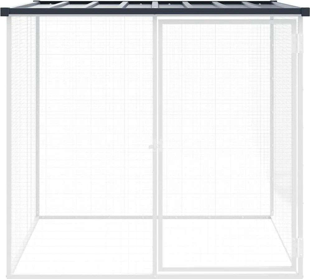 Klec pro kuřata se střechou antracitová 103 x 98 x 90 cm ocel 172337
