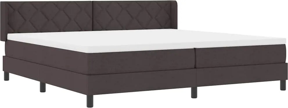 Postel s boxspringem s čelo Tmavě hnědá 200 x 200 cm textil 3341191