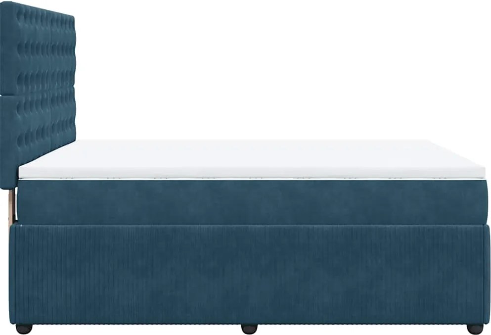 Box spring postel s matrací modrá 140 x 190 cm samet 3294650