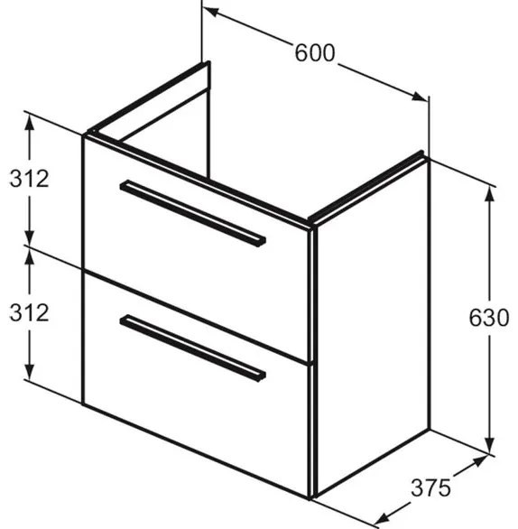 Ideal Standard i.Life S Skříňka pod umyvadlo 60 cm, 2 zásuvky, přírodní dub T5293NX