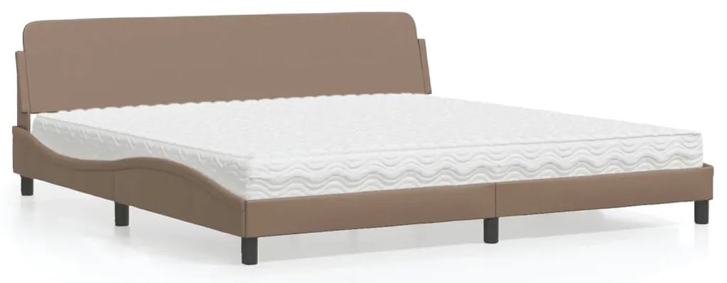 Postel s matrací Dover cappuccino 200 x 200 cm umělá kůže 3208481